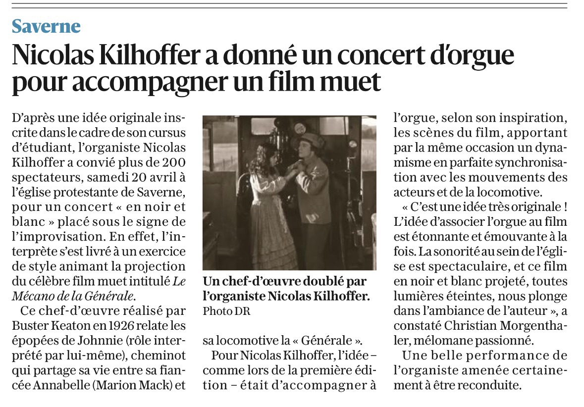 Ciné-concert à Saverne – Nicolas Kilhoffer